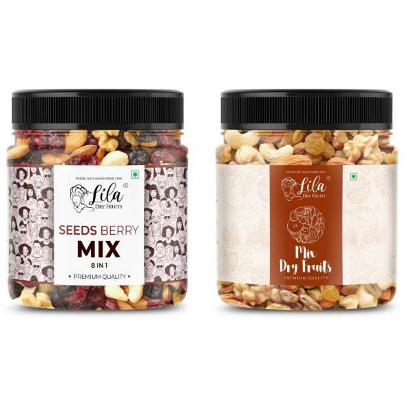 LILA DRY FRUITS Dry Fruit & SeedBerry Mix Combo 100g each(200gms total ...