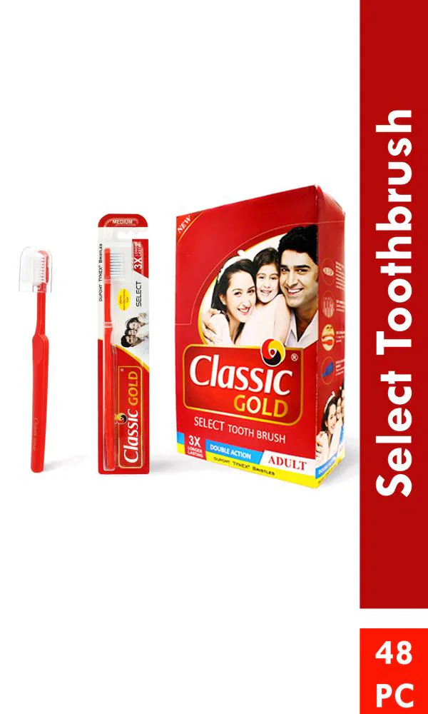 Classic Gold Select Medium Toothbrushes Pack Of 48 With Dupont Tynex ...