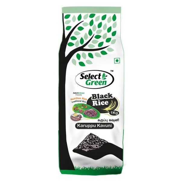Select Green - Black Rice - Karuppu Kavuni - Kala Rice - 1Kg (Diabetic ...