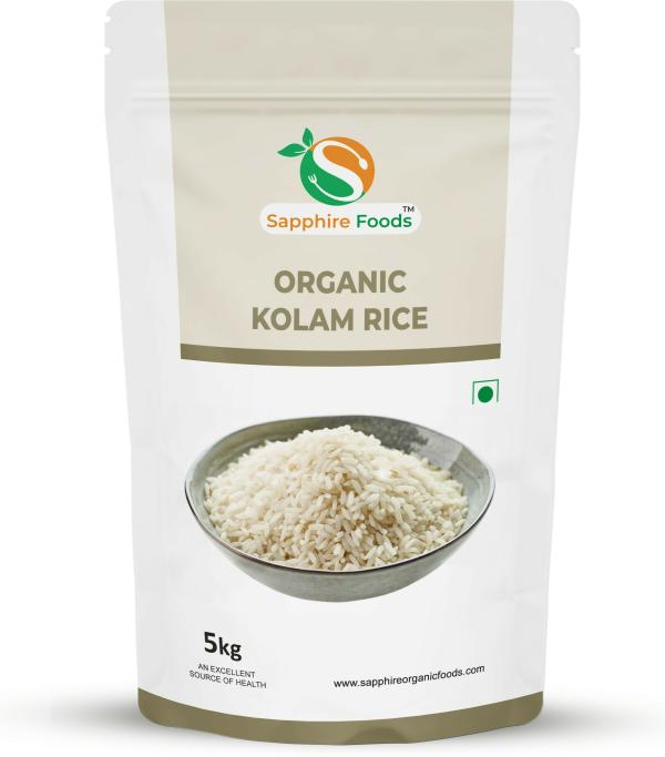 Sapphire Foods Organic Kolam Rice 5 kg - JioMart