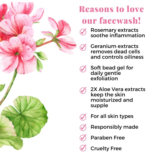 SNG Cosmetics Rosemary & Geranium Face wash - 100ml - JioMart