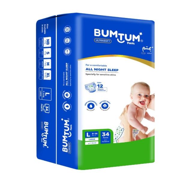 Bumtum Baby Pull Up Ultra Soft Large Size Diaper Pants - 30 Pieces ...