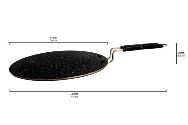 MAYFAIRPLUS Premium Spatter Design 4mm Thick Non Stick 29Cm Smart Roti Tawa/ Dosa Tawa/Uthappam ...