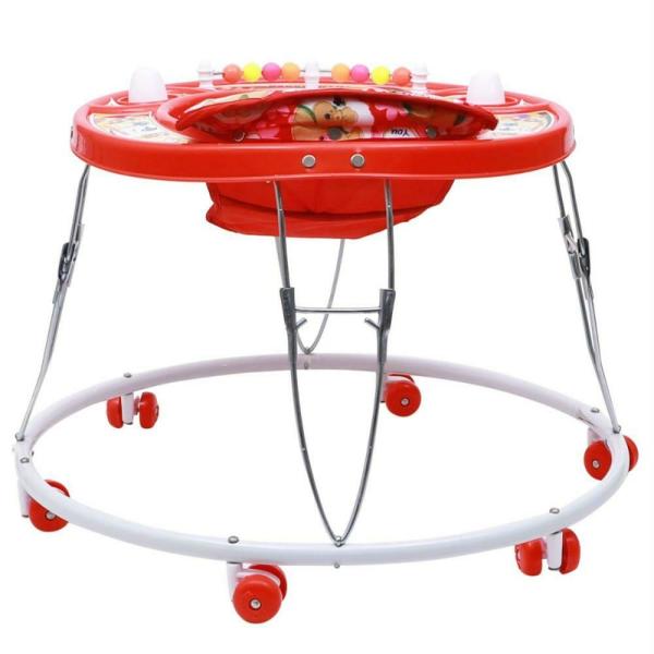 Maanit Baby Round Walker with Double Horn for Kids Above 9 Months (Red ...