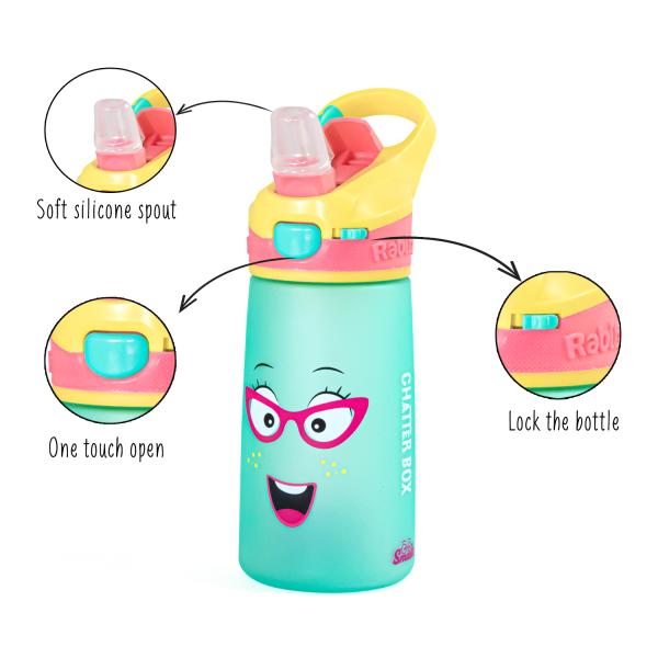 Rabitat Snap Lock Sipper Bottle (410ml, Chatter Box) - JioMart