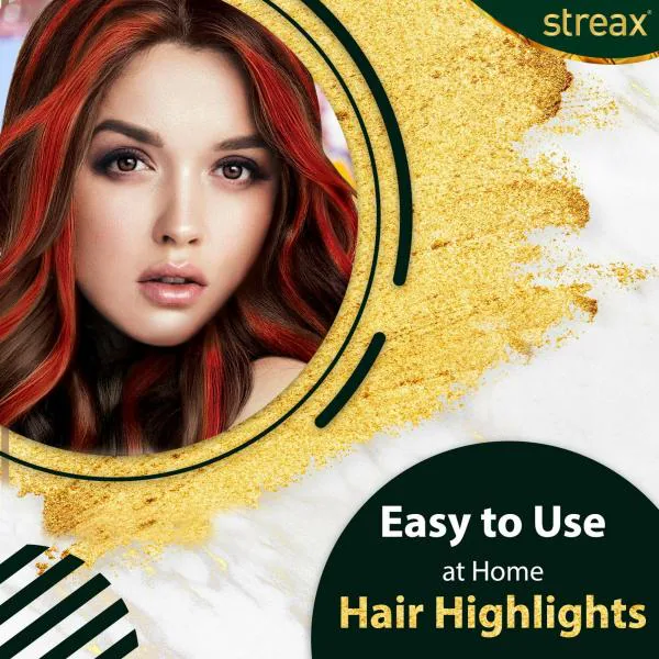 Streax Vibrant Red Highlights Kit For Men And Women, 60 Ml (Pack Of 3 ...