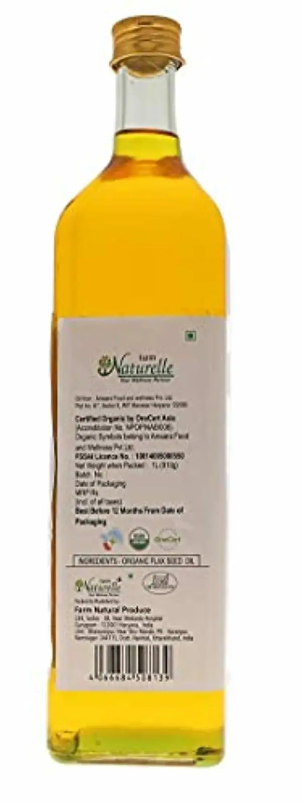 Farm Naturelle (Farm Natural Produce)100 Percent Pure Organic Flax Seed ...