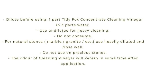 TIDY FOX Cleaning Vinegar Concentrate / Synthetic / White / 1Ltr ...