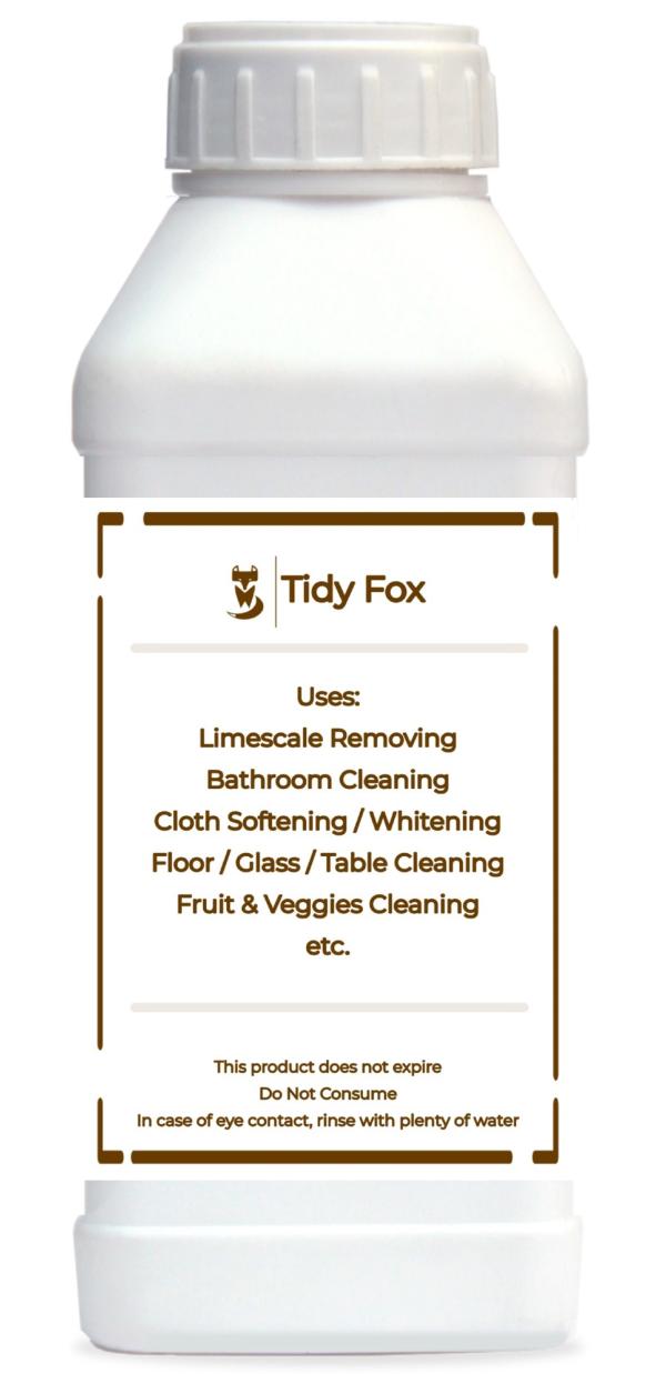 TIDY FOX Cleaning Vinegar / Synthetic / White / Made In India / 1 Ltr ...