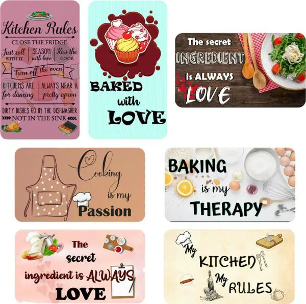 AVI Multicolor Rectangle Fridge Magnet With Multicolor Rules Of Kitchen ...