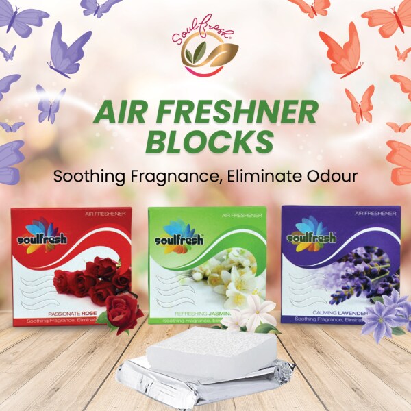 SOULFRESH Jasmine Air freshener Blocks for toilet - Pack of 3 -50g each ...