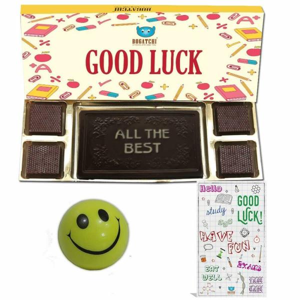 BOGATCHI Good Luck Chocolate Gift Box, Exam Wishes, Dark Chocolate Bar ...