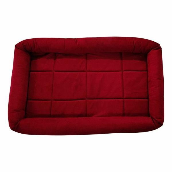 Hiputee Red Rectangular Soft Velvet Pad Bed For Dogs And Cats (M) - JioMart