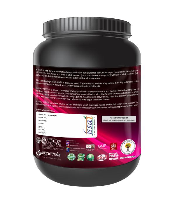 Nutriley Amino Mass Whey Protein Powder for Weight & Mass Gain ...