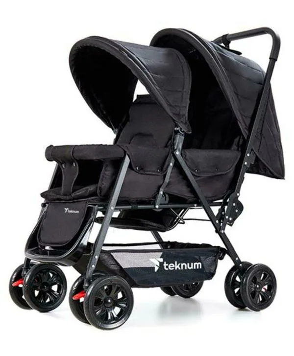 Teknum Double Baby Stroller, Black - JioMart
