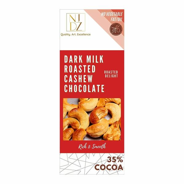 NIDZ DARK MILK ROASTED CASHEW CHOCOLATE 35% COCOA (pack of 6*40g) - JioMart