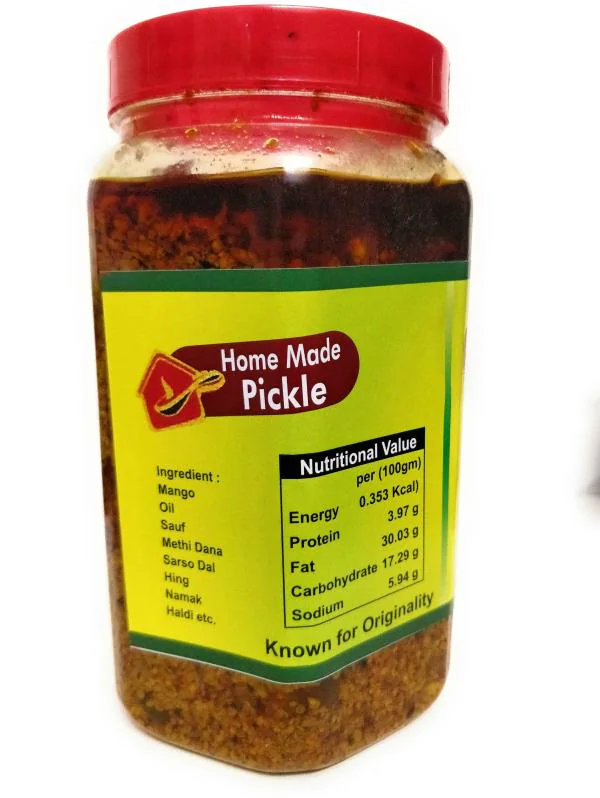 NANI'S PICKLES Home Made Mango Oil Pickle Sour No Preservative 1 kg ...