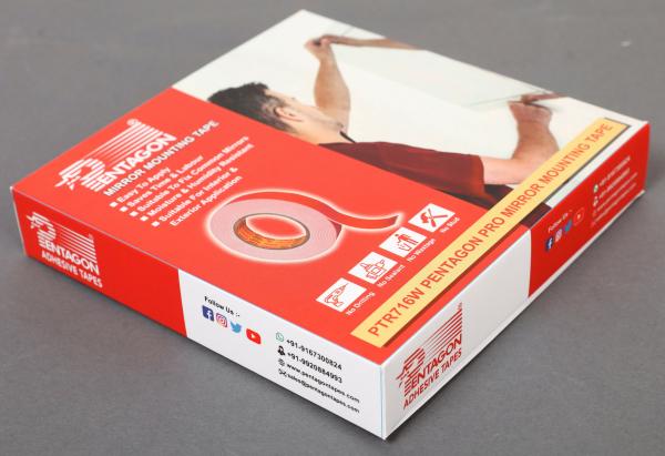 PENTAGON PRO Mirror Mounting Tape, 18mm(W) x 05mtr (L), Colour White ...