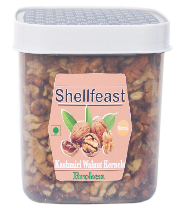 Shellfeast Walnut Kernels Broken In Food Grade Jar 500 Grams, Akhrot ...