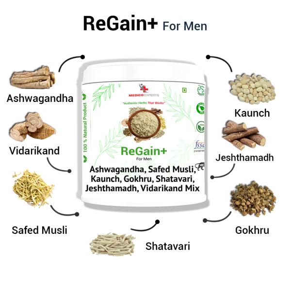 MedicoExperts ReGain+ For Men 300gm (For 1 month) Managing Performance ...