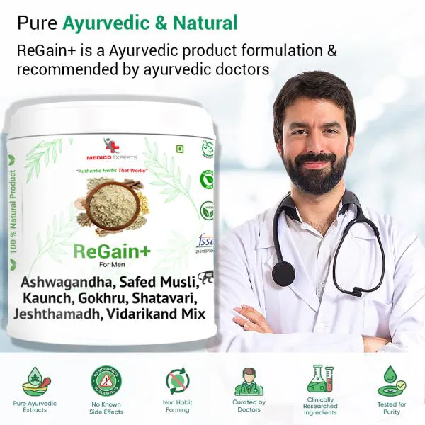 MedicoExperts ReGain+ For Men 300gm (For 1 month) Managing Performance ...