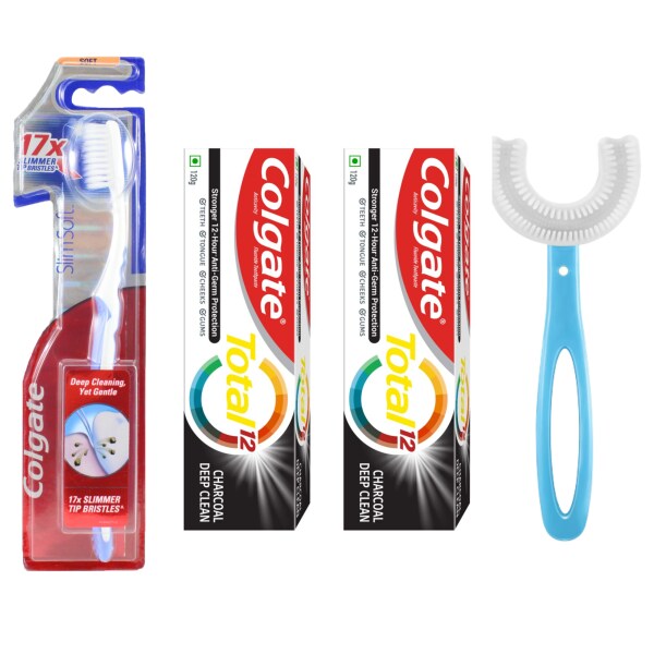 Colgate slim soft 17x toothbrush 1 Piece + Colgate Total Whole Mouth ...