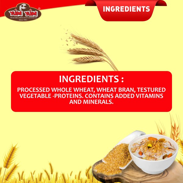 YUM YUM High Fiber Breakfast Cereals Instant Roasted Porridge Dalia ...