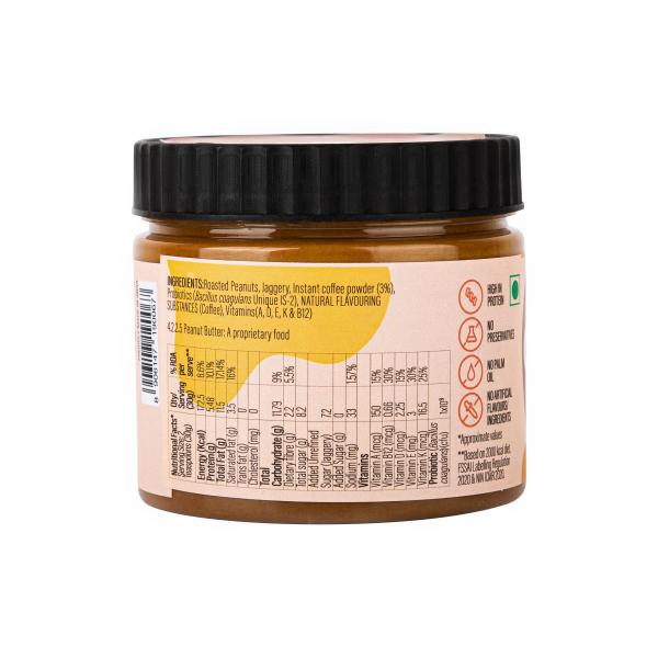 MiHeSo Coffee Peanut Butter, 340g, with Jaggery, Probiotics & 5 ...