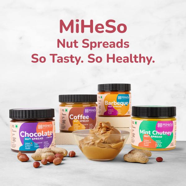 MiHeSo Coffee Peanut Butter, 340g, with Jaggery, Probiotics & 5 ...