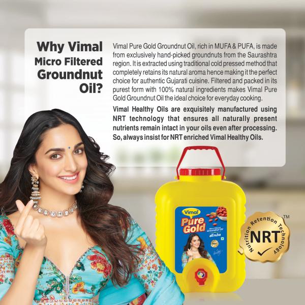 Vimal Pure Gold Micro Filtered Groundnut Oil 15 Kg Spout Jar - JioMart