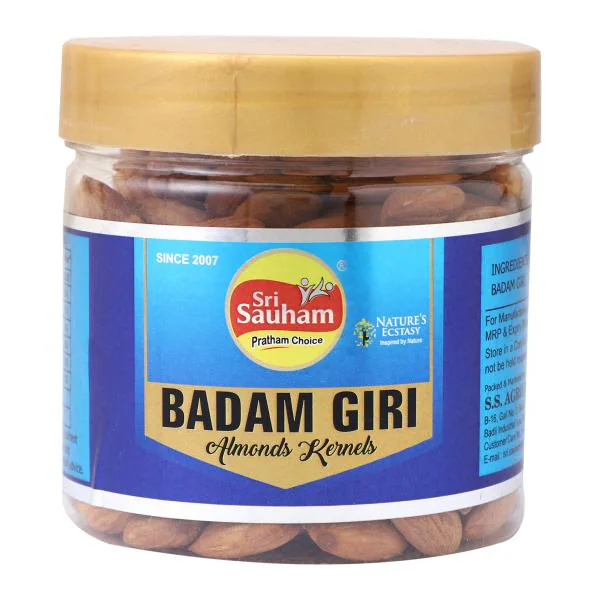 SRI SAUHAM 100% Natural Badam Giri/California Almonds/Badam Giri Jar ...