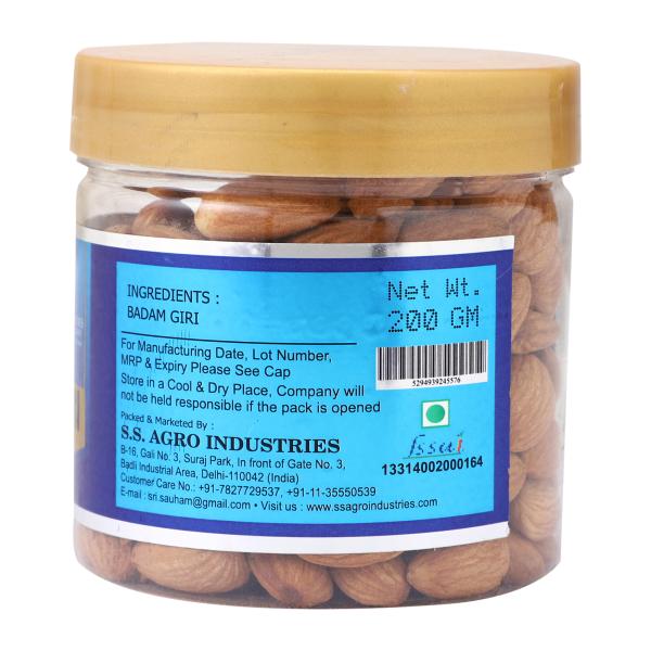 SRI SAUHAM 100% Natural Badam Giri/California Almonds/Badam Giri Jar ...