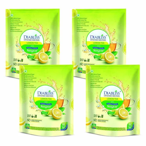 Diabliss Diabetic Friendly Herbal Lemon Tea 500g Pouch- Pack of 4 - JioMart