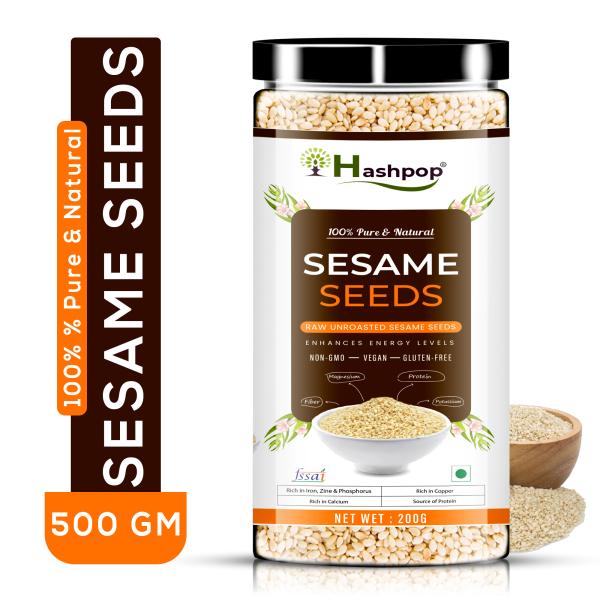 Hashpop Natural White Sesame Seeds - (Kora Til| Tal) -500gm - JioMart