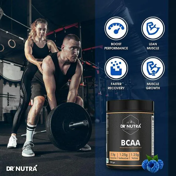 Dr.NUTRA BCAA 2:1:1 Pre-Pro And Intra Workout Amino Acids Powder 250gm (Lychee) - JioMart