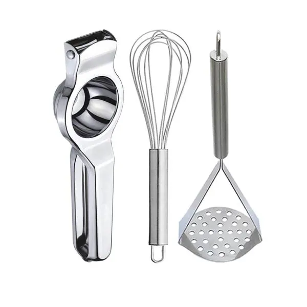 DreamBasket Stainless Steel Lemon Squeezer & Egg Whisk & Potato Masher ...