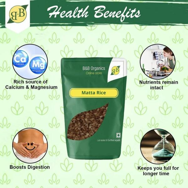B&B Organics Matta Brown Rice / Rosematta Rice / Kerala Red Rice (500 g ...