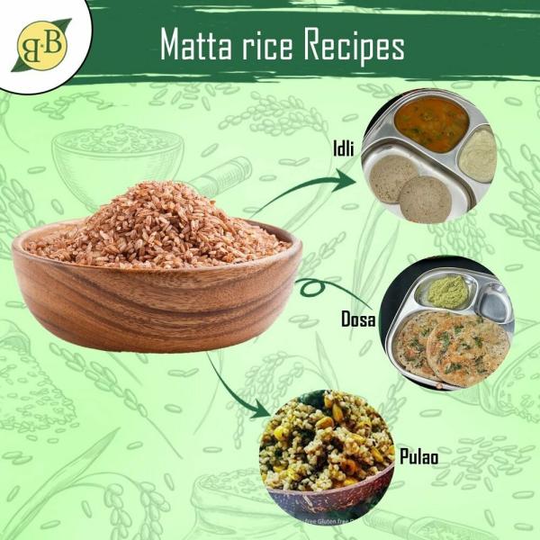 B&B Organics Matta Brown Rice / Rosematta Rice / Kerala Red Rice (500 g ...