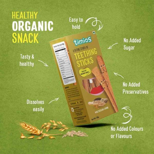 Timios Multigrain Teething Sticks|Organic Snack|Dissolves Easily ...