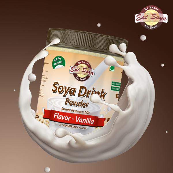 Eat SOYA Instant Soy Drink Powder Vanilla Flavor Sugar Free, Vegan ...