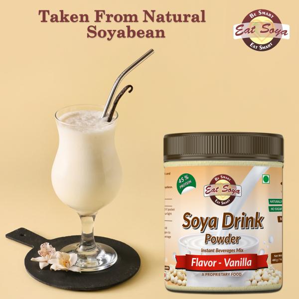 Eat SOYA Instant Soy Drink Powder Vanilla Flavor Sugar Free, Vegan ...