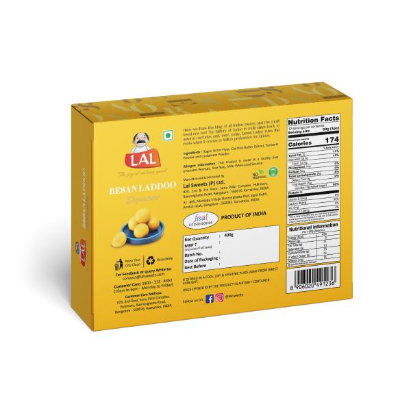 Lal Sweets Rakhi Special Besan Laddoo Premium 400g Includes Rakhi - JioMart