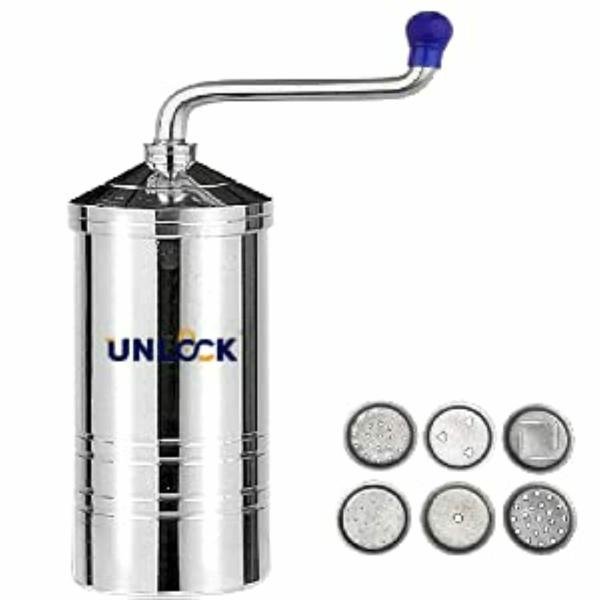 UNLOCK Stainless Steel Kitchen Press Sev Samcha with 6 Different Type ...