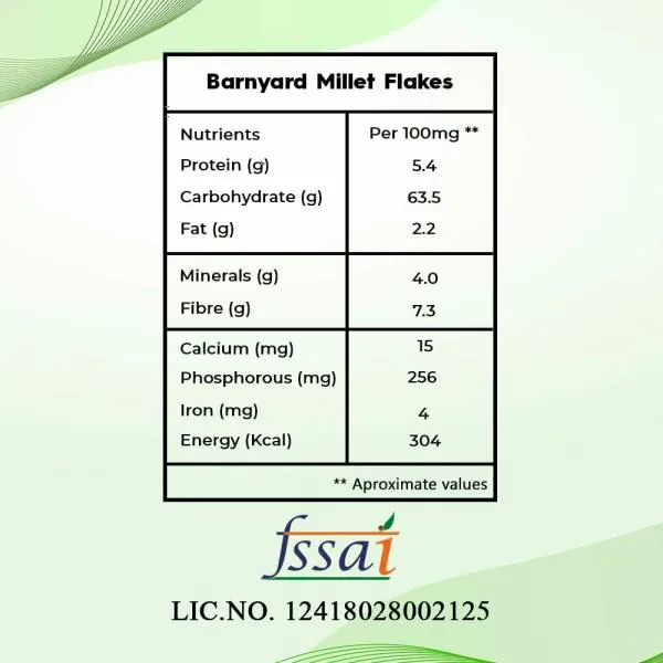 B&B Organics Barnyard Millet Flakes / Sanwa Poha / Kuthiraivally Aval ...