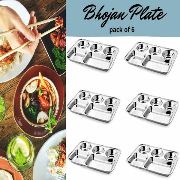 UPEN Stainless Steel Bhojan Thali/Mess Tray/Dinner Plate Set of 1 ...