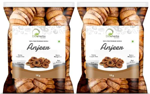 Bioherbs Premium Afghani Jumbo Anjeer 1 kg (Pack of 2) - JioMart