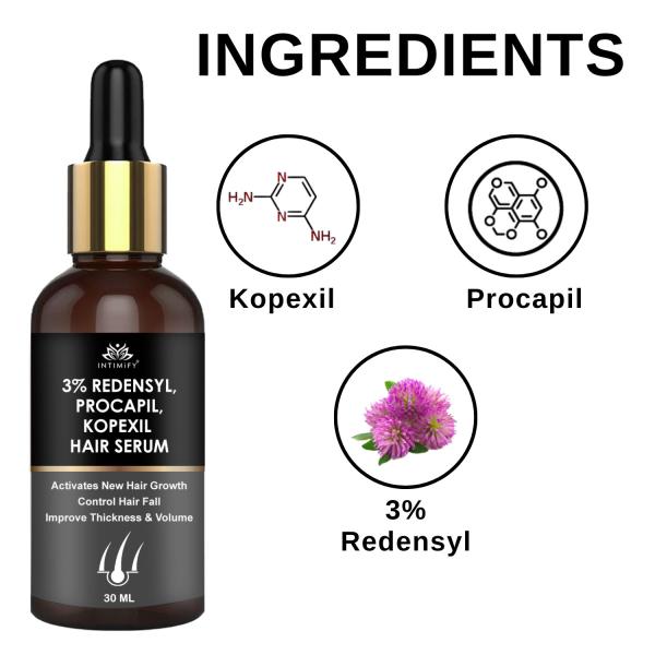 Intimify 3% Redensyl, Procapil & Kopexil Hair Serum Prevents Hair Fall ...