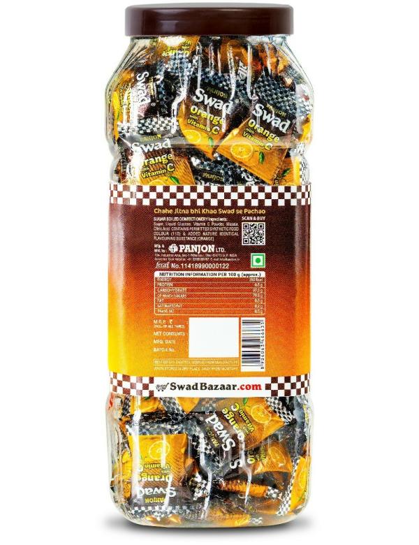 Swad Orange Flavour Candy with Vitamin C (Healthy Immunity Tablet Bite ...