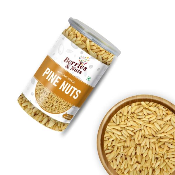 Berries And Nuts Premium Pine Nut Kernels | Chilgoza Magaz Giri | 100 Grams | 1 Bottle of 200 ...