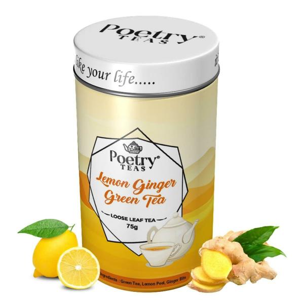 Poetry Teas Lemon Green Tea Digestion 75 g Loose Leaves - JioMart